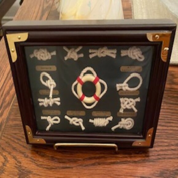 Accents | Mini Wood Frame Shadow Box With 12 Nautical Sailor Rope Knots ...